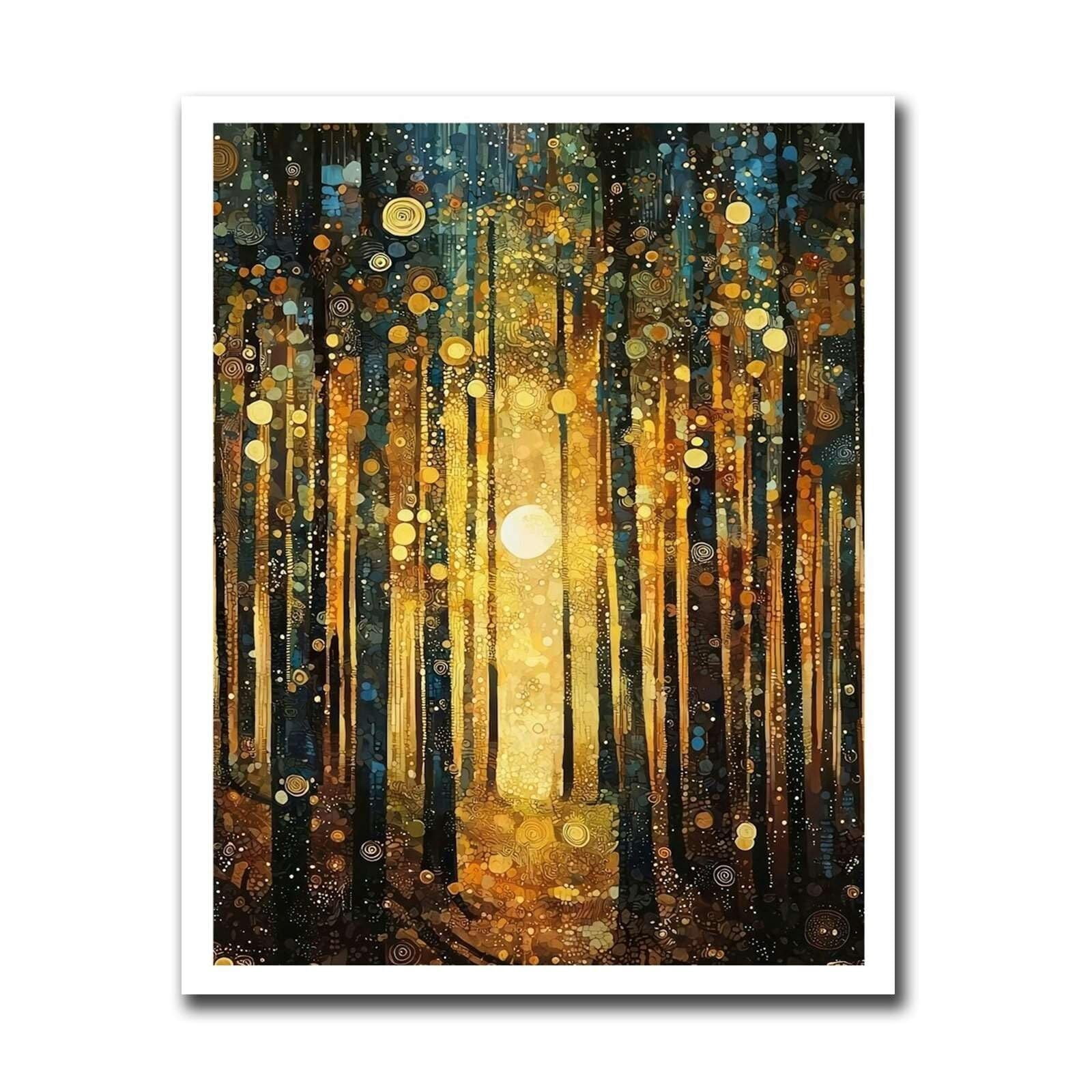 Decorative Canvas Painting Gustav Klimt Print Sun Forest Trees Painting ...