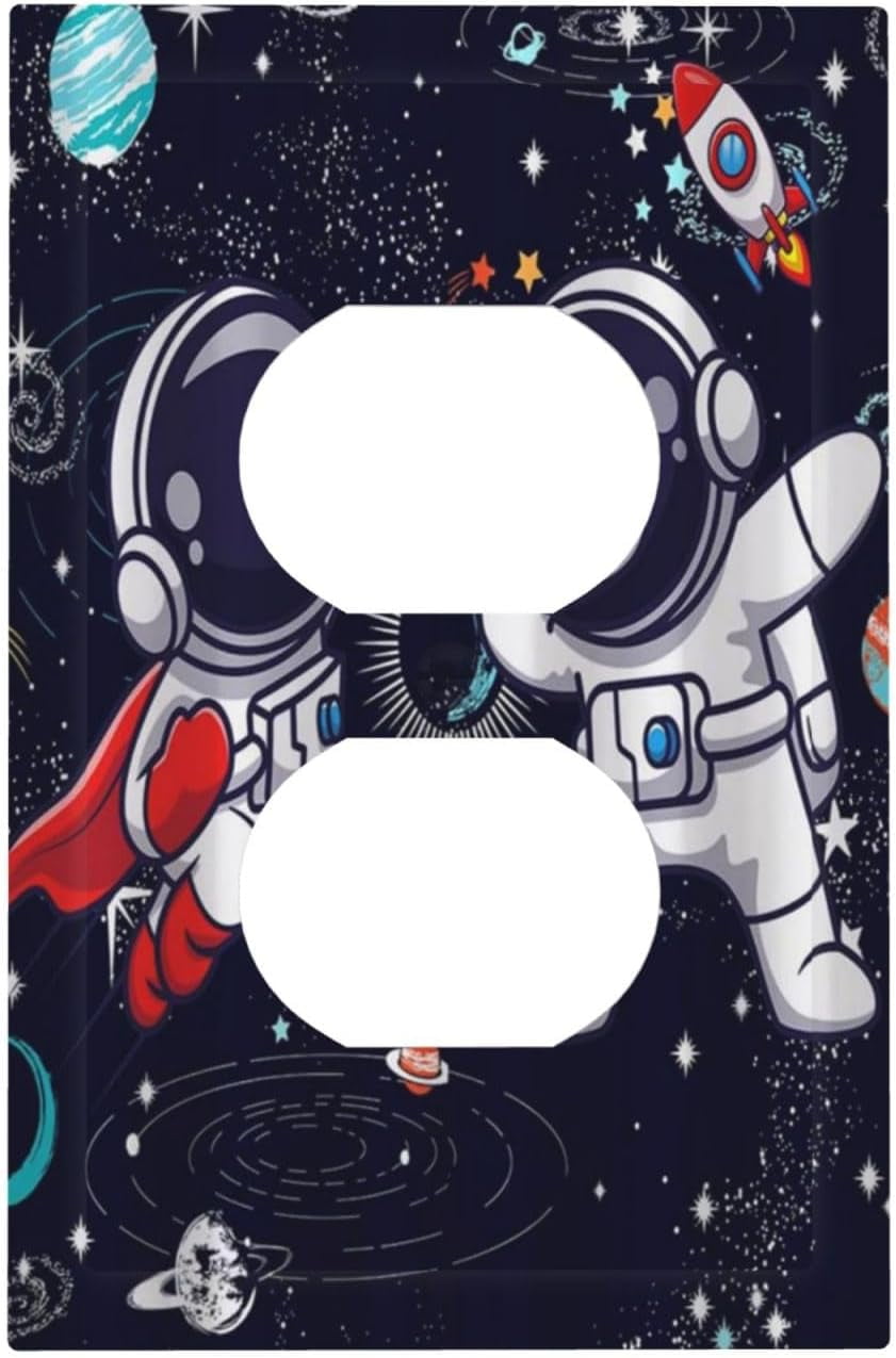 Decorative Cartoon Cute Astronauts Galaxy Planets Light Switch Covers 1 ...