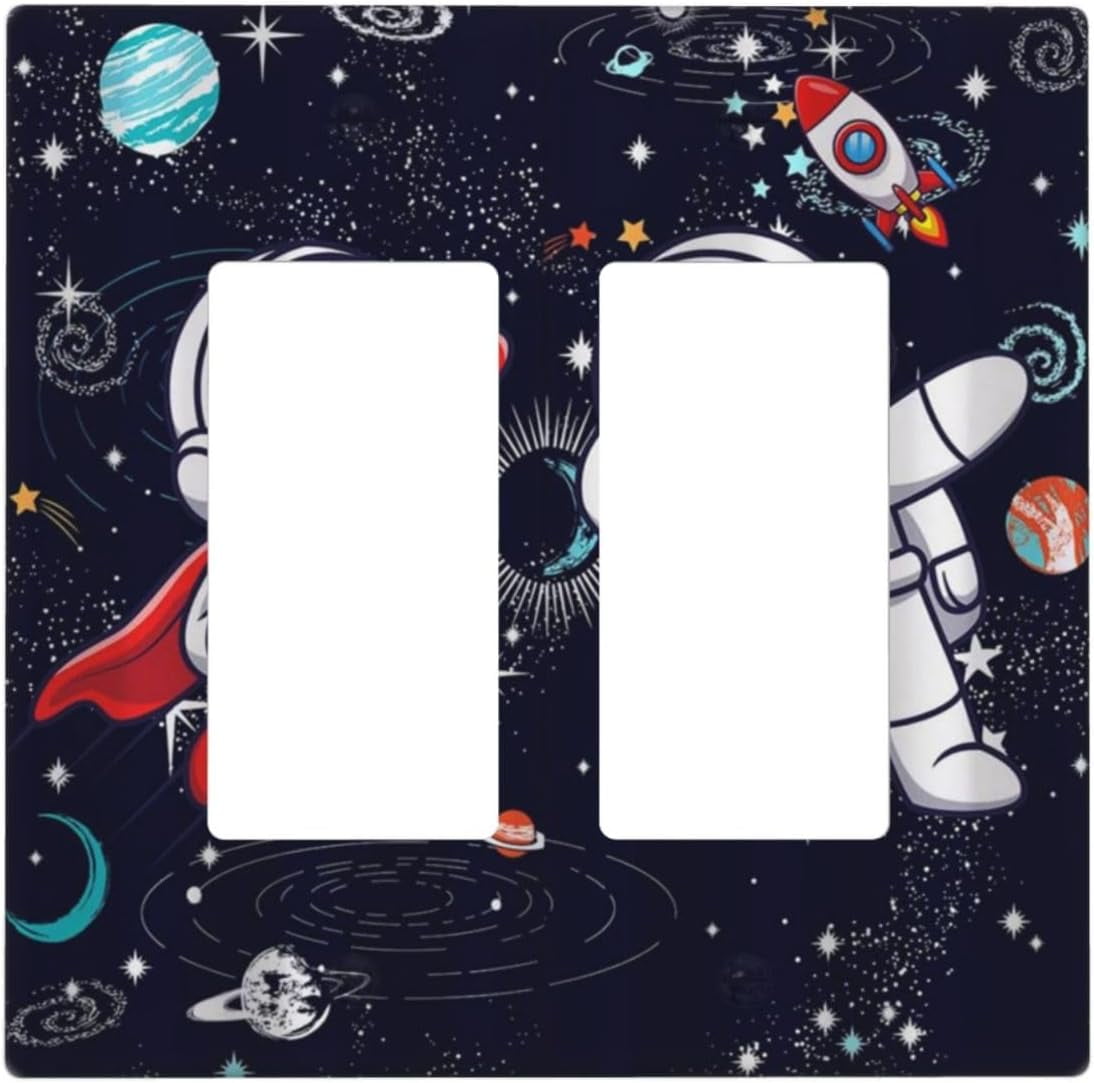 Decorative Cartoon Cute Astronauts Galaxy Planets Light Switch Covers 2 ...