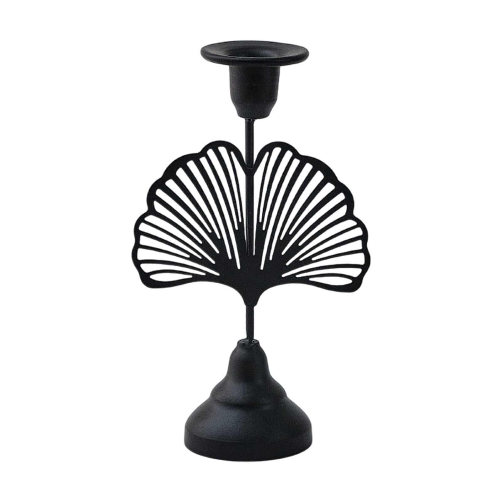 Decorative Cast Iron Candle Holder Stand Ginkgo Biloba Leaf Multi-Color ...