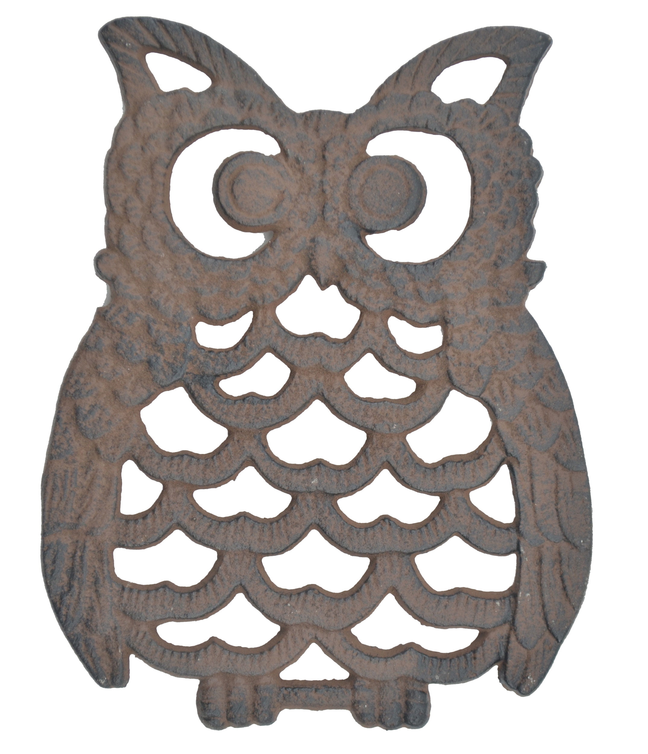Decorative Cast Iron Trivet Owl Deign 7.75" Long by Flag Emotes ...