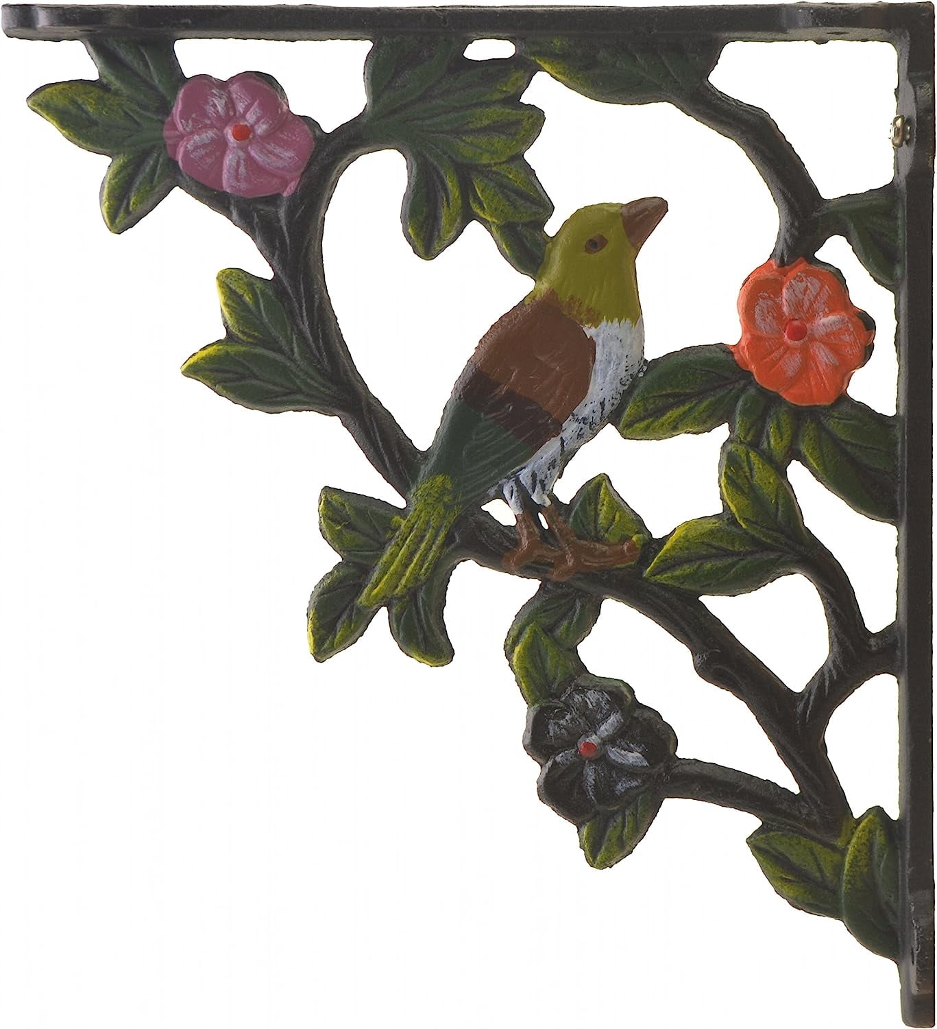 Decorative Cast Iron Wall Shelf Bracket Bird On Branch Color 7.625 ...