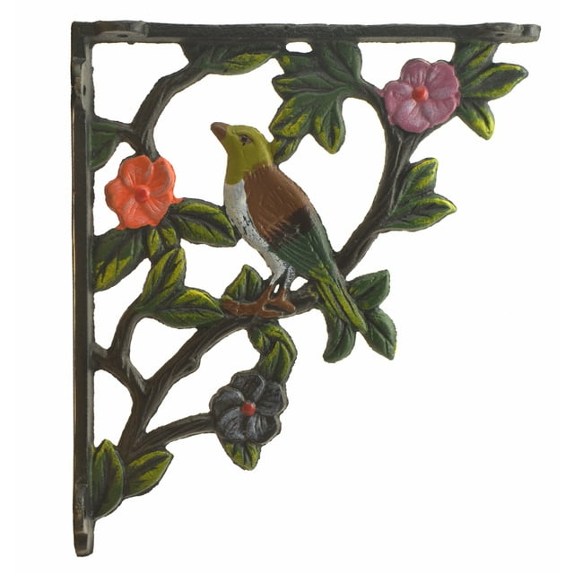 Decorative Cast Iron Wall Shelf Bracket Bird On Branch Color 7.625 ...