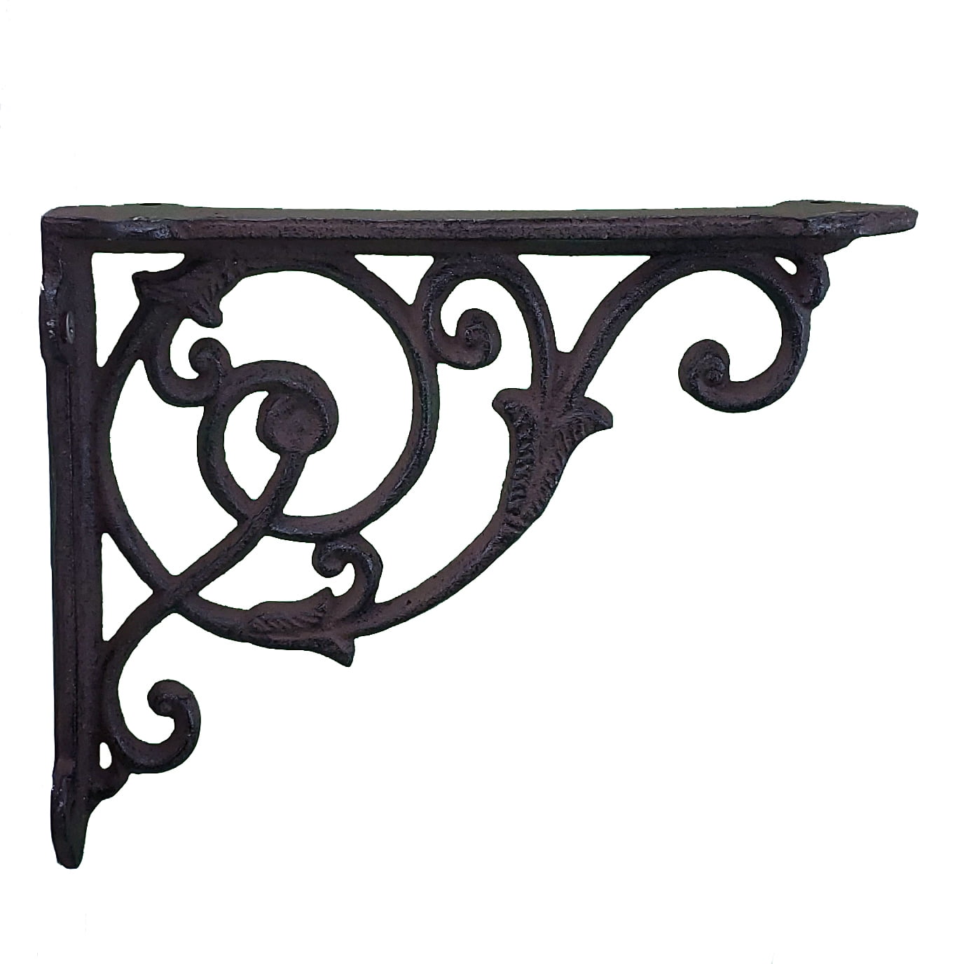 Decorative Cast Iron Wall Shelf Bracket - Ornate Vine - Brown - 8.5 ...