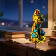 Solymall GlowKitty, Cat Lamp Stained Glass, Cat Lamp, Sherum Glowkitty ...