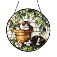 Decorative Cat Window Suncatcher, Stained Glass Style Feline Hanging ...