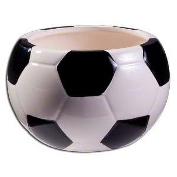 Decorative Ceramic Soccer Ball Planter/Candy Dish, Black & White ...