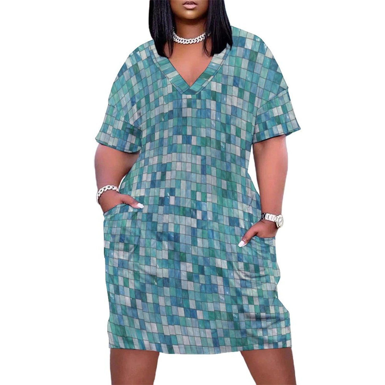 Decorative Ceramic Tiles Texture Loose Pocket Dress Dresses Summer ...