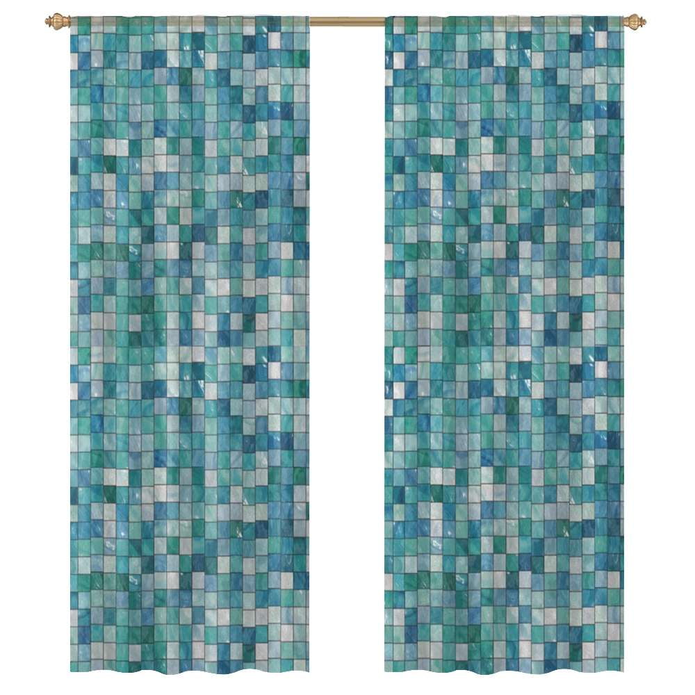 Decorative Ceramic Tiles Texture Sheer Voile Curtain Window Tulle ...