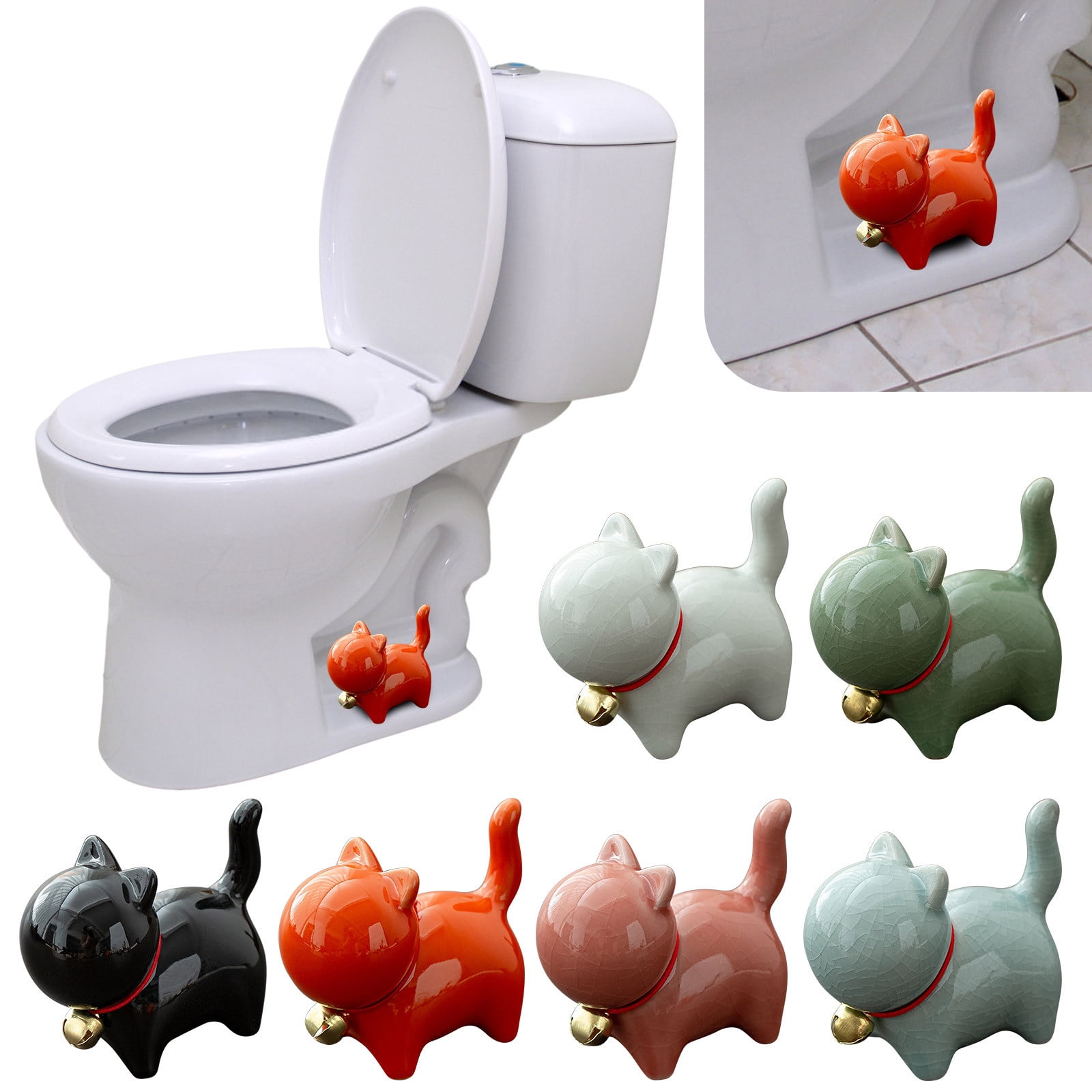 Decorative Ceramic Toilet Bolt Cap Animal Design | Blue and White ...