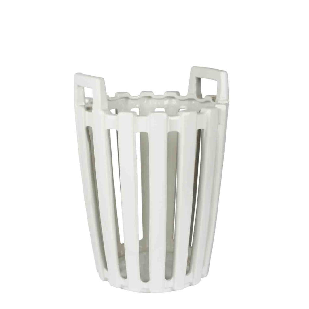 Decorative Ceramic Vase, Bucket Shaped, White - Walmart.com