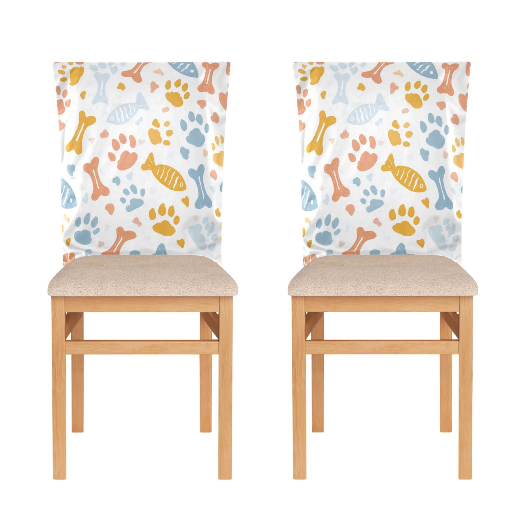 Decorative Chair Back Cover One Size x2 Chair Cover Dining Chair ...