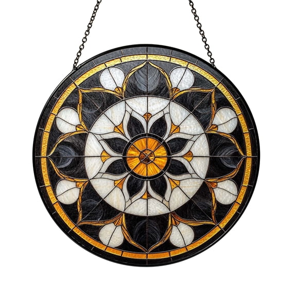Decorative Checkers Board Stained Glass Style Suncatcher Window Hanging ...