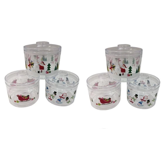 Decorative Christmas Holiday Plastic Containers 6-Pack, 12.5 oz Each ...
