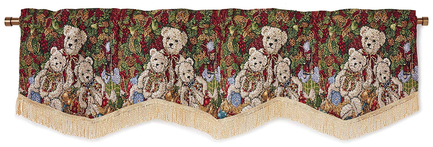 Decorative Christmas Teddy Bears Design Tapestry 60" X 15" Window ...