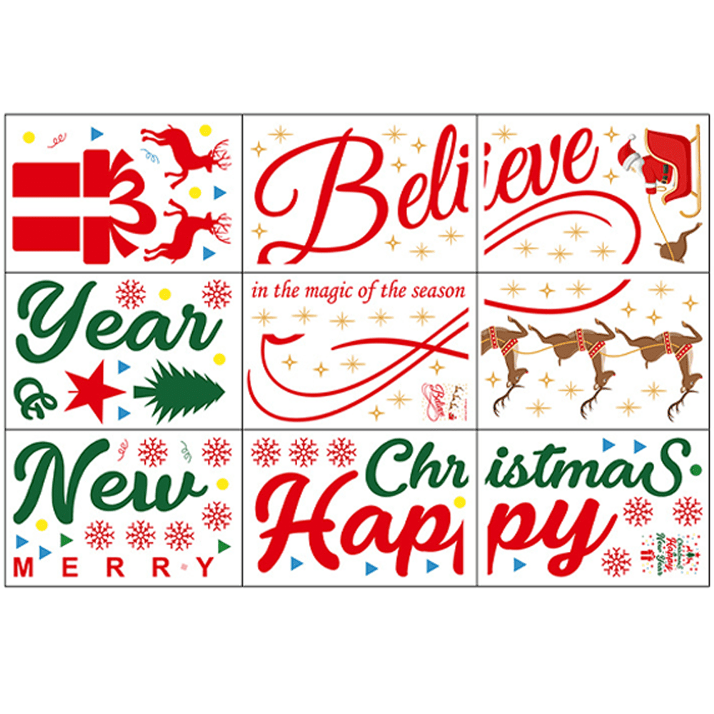 Decorative Christmas Window Stickers for Showcase Home - Merry ...