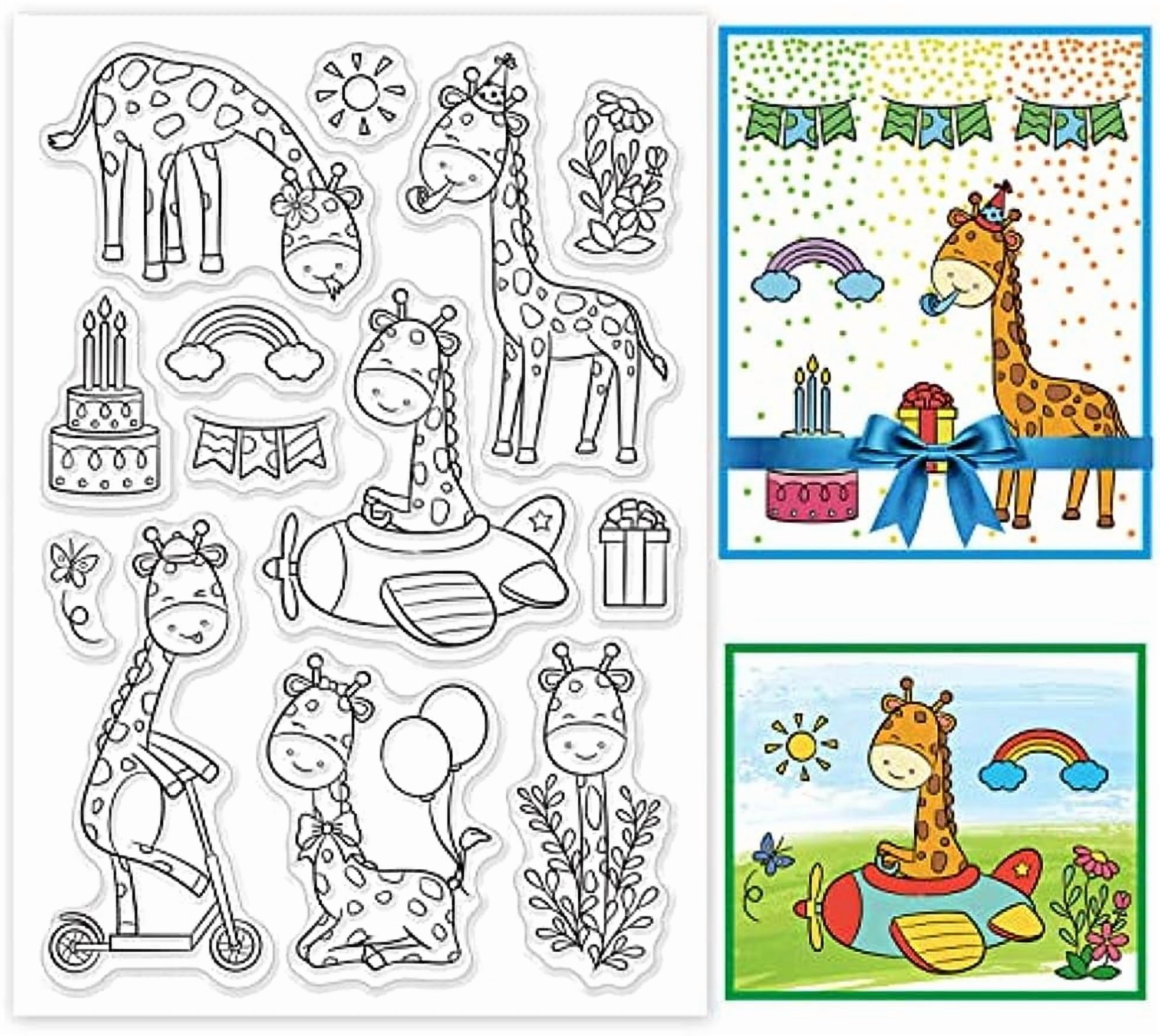 Decorative Clear Stamps Giraffe Silicone Stamp Plastic Stamps Film ...