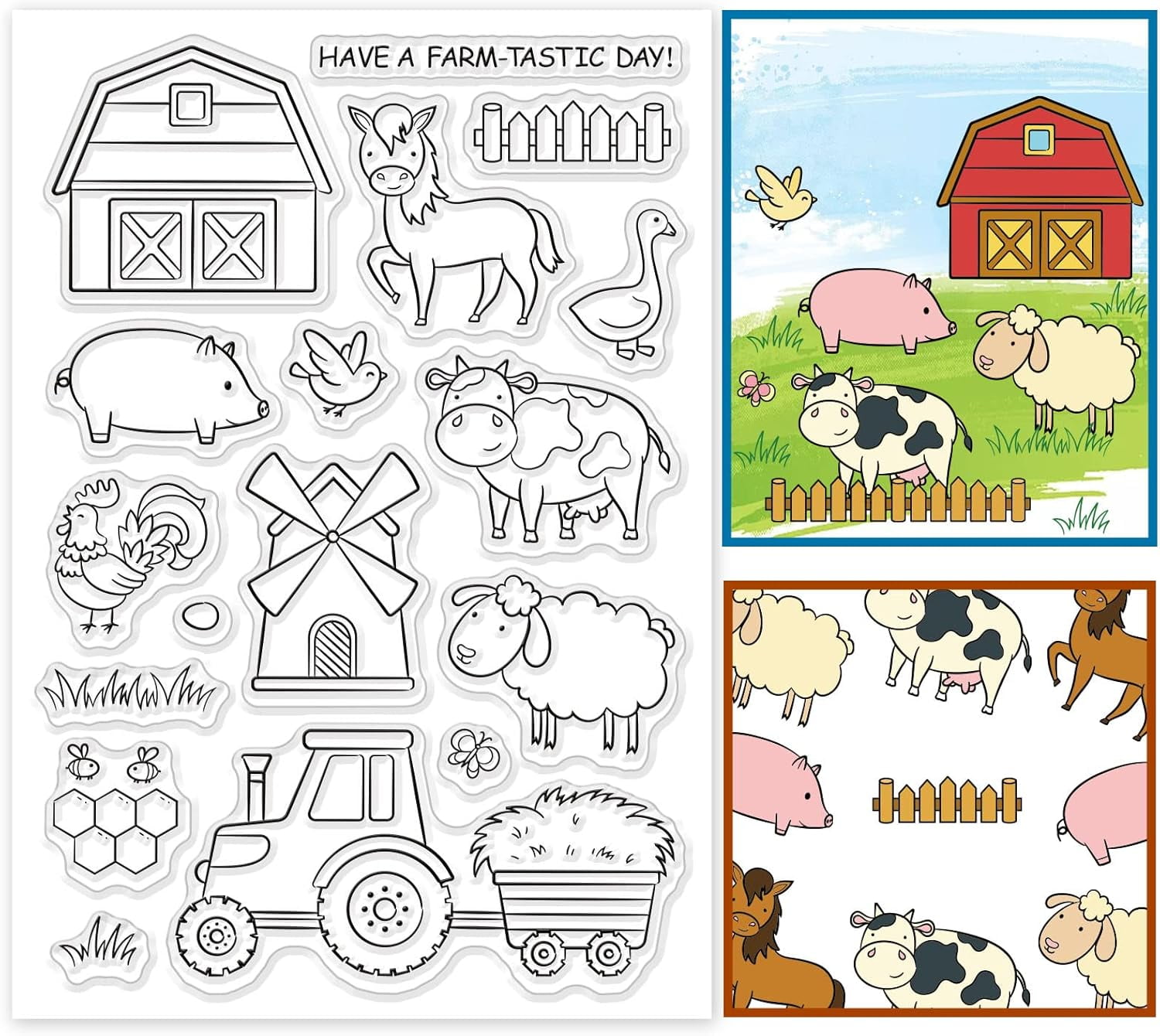 Decorative Clear Stamps Plastic Stamps Farm Animal Silicone Stamp Film ...