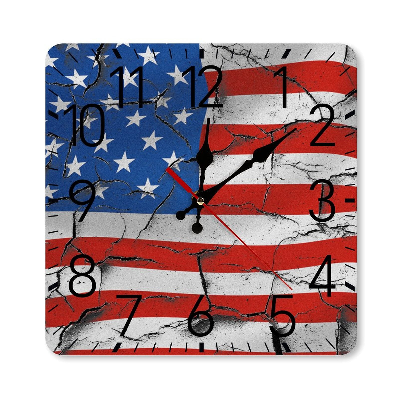 Decorative Clocks Clock Wall Decor, American Flag Damage History ...
