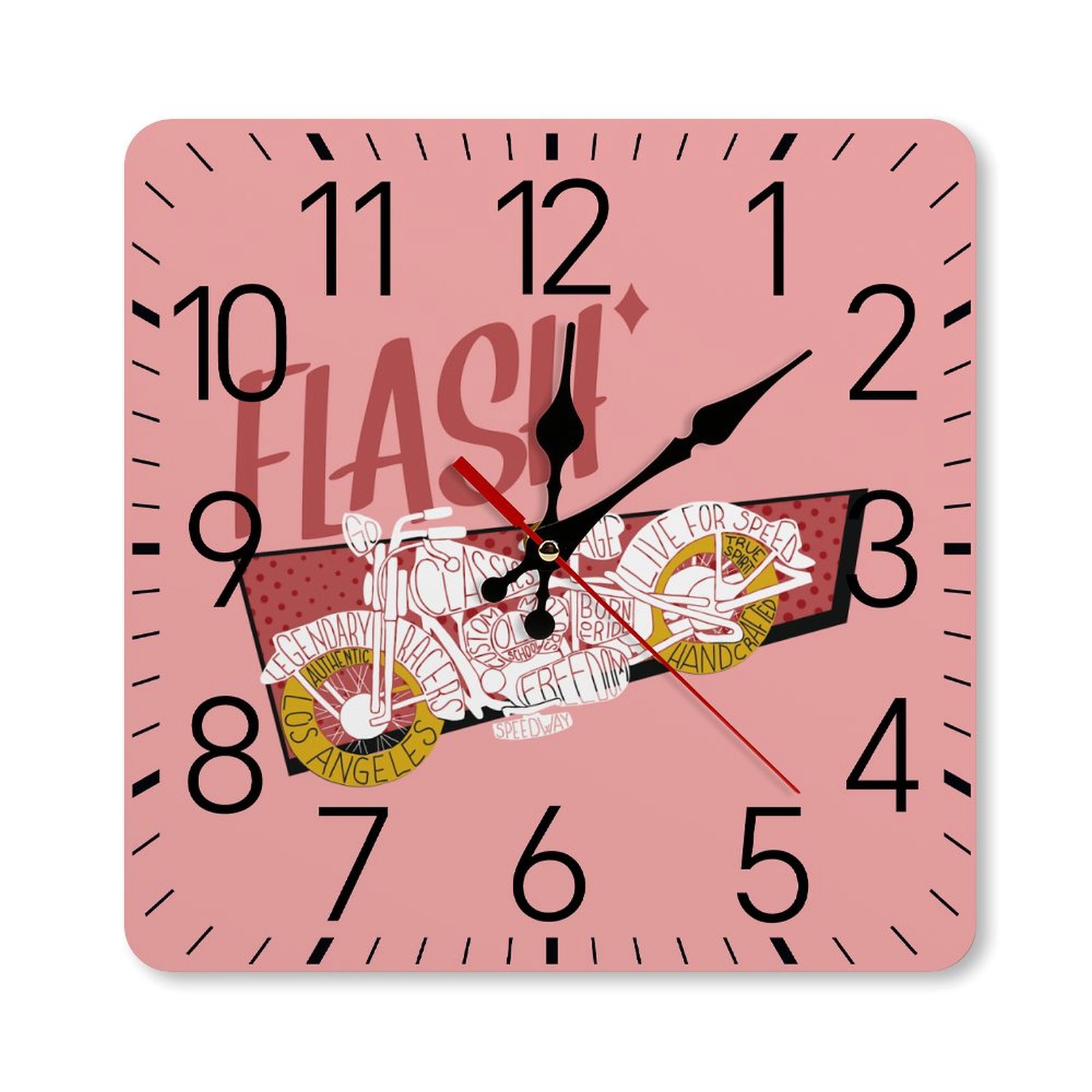 Decorative Clocks Clock Wall Decor, Flash Motorcycle T-shirt Wave Dot ...