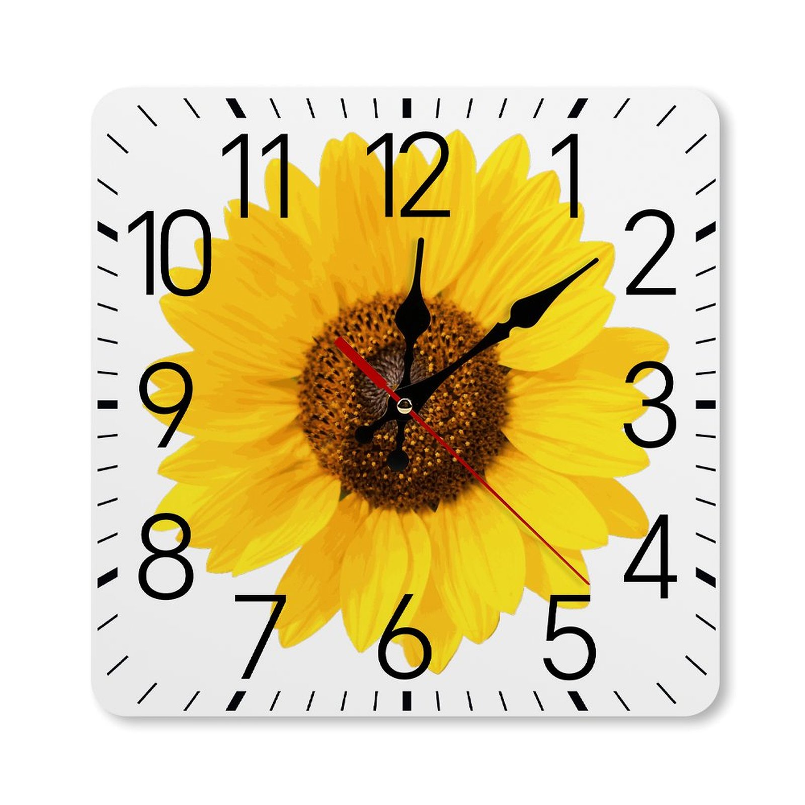 Decorative Clocks Clock Wall Decor, Flower Sunflower pattern Square ...