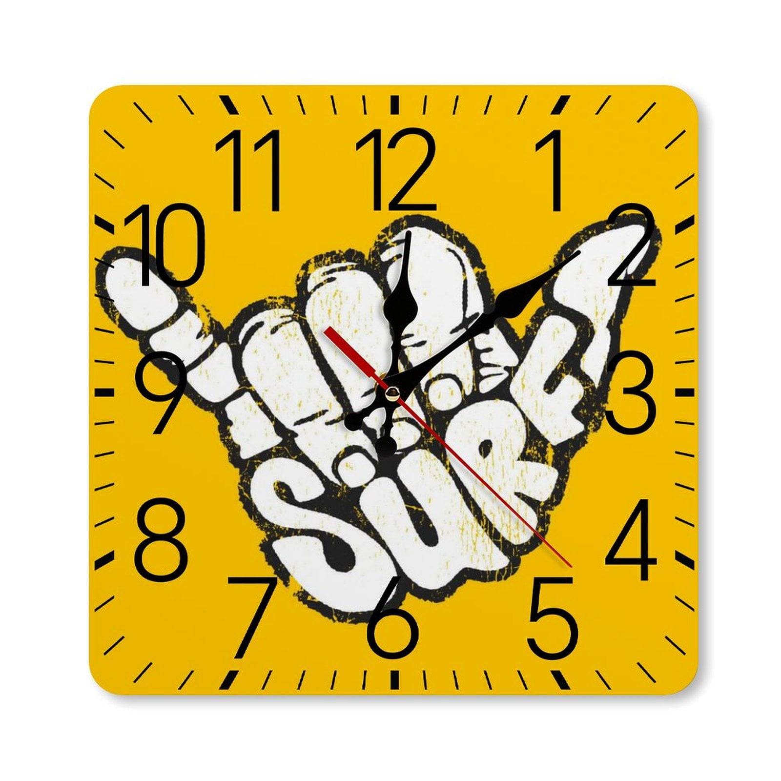 Decorative Clocks Clock Wall Decor, Hand gesture pattern Square Wall ...