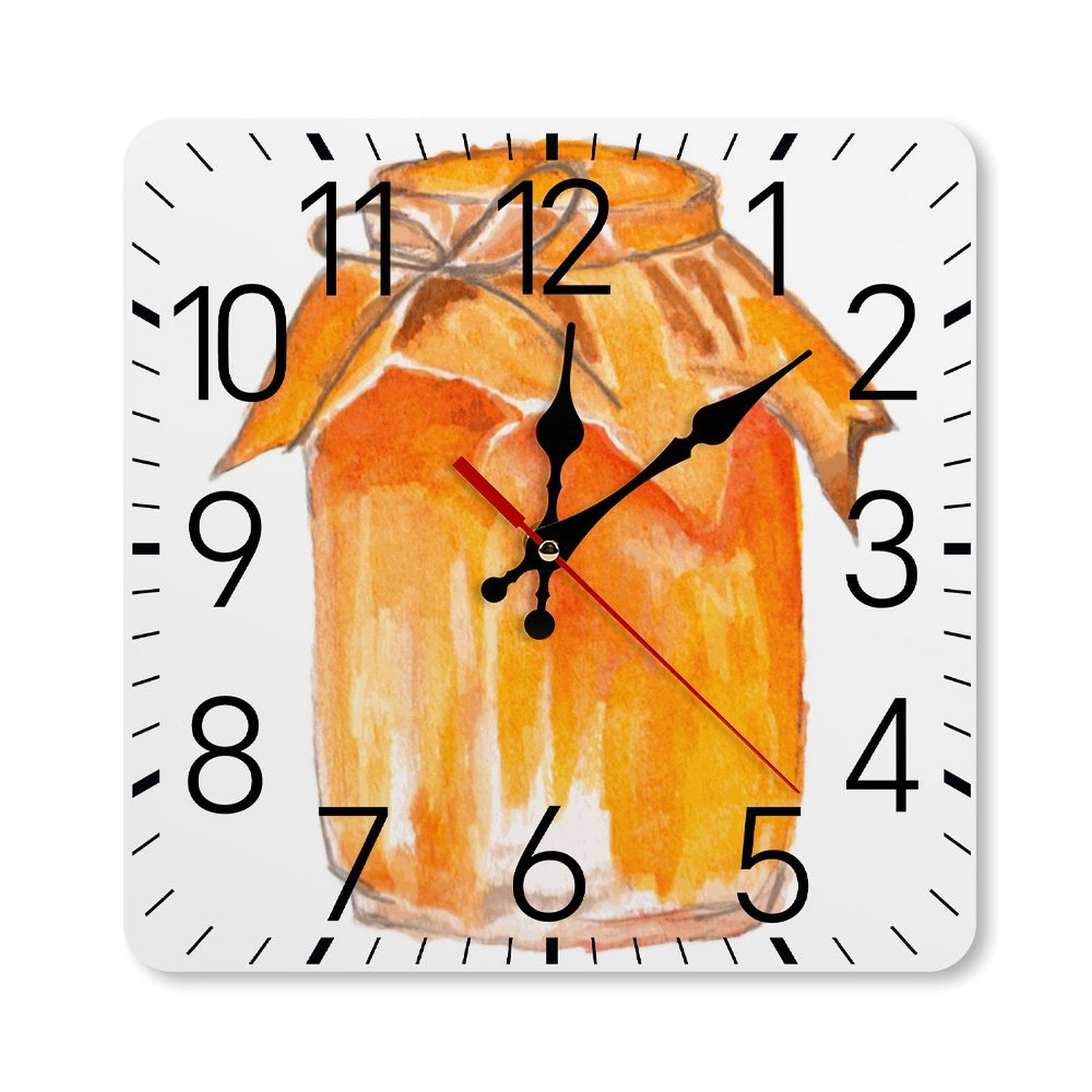 Decorative Clocks Clock Wall Decor, Honey Jar pattern Square Wall Clock ...