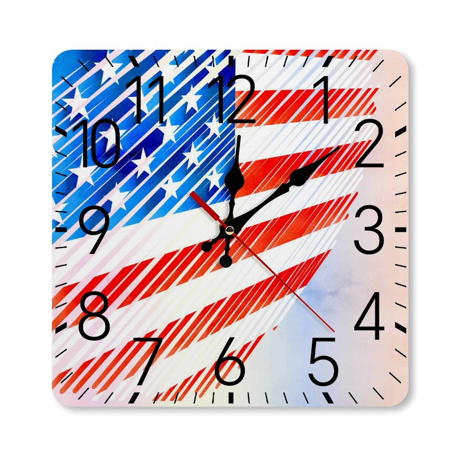 Decorative Clocks Clock Wall Decor, Star-Spangled Banner Pattern Square ...