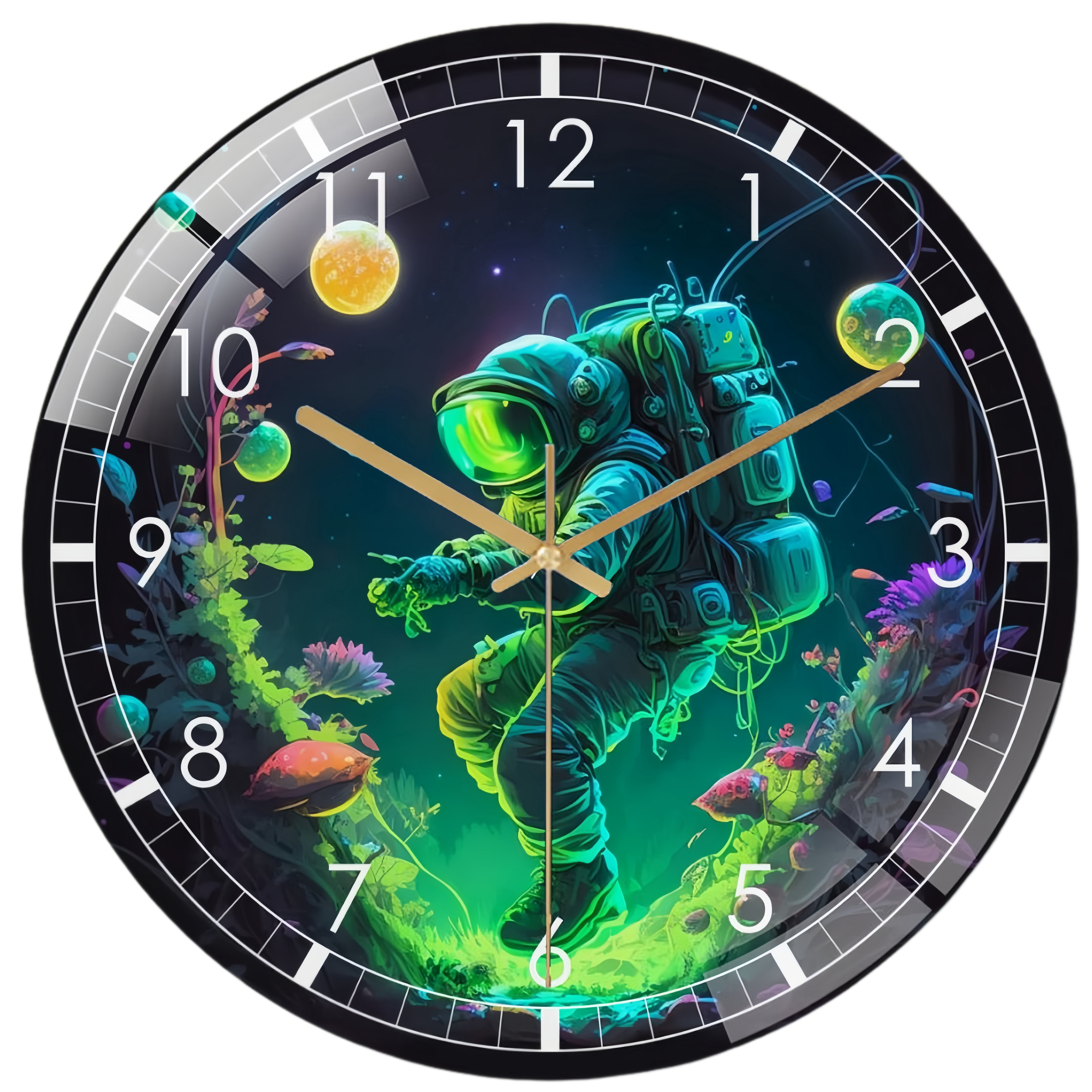Decorative Clocks: Dreamlike Underwater World Glass Wall Clock ...