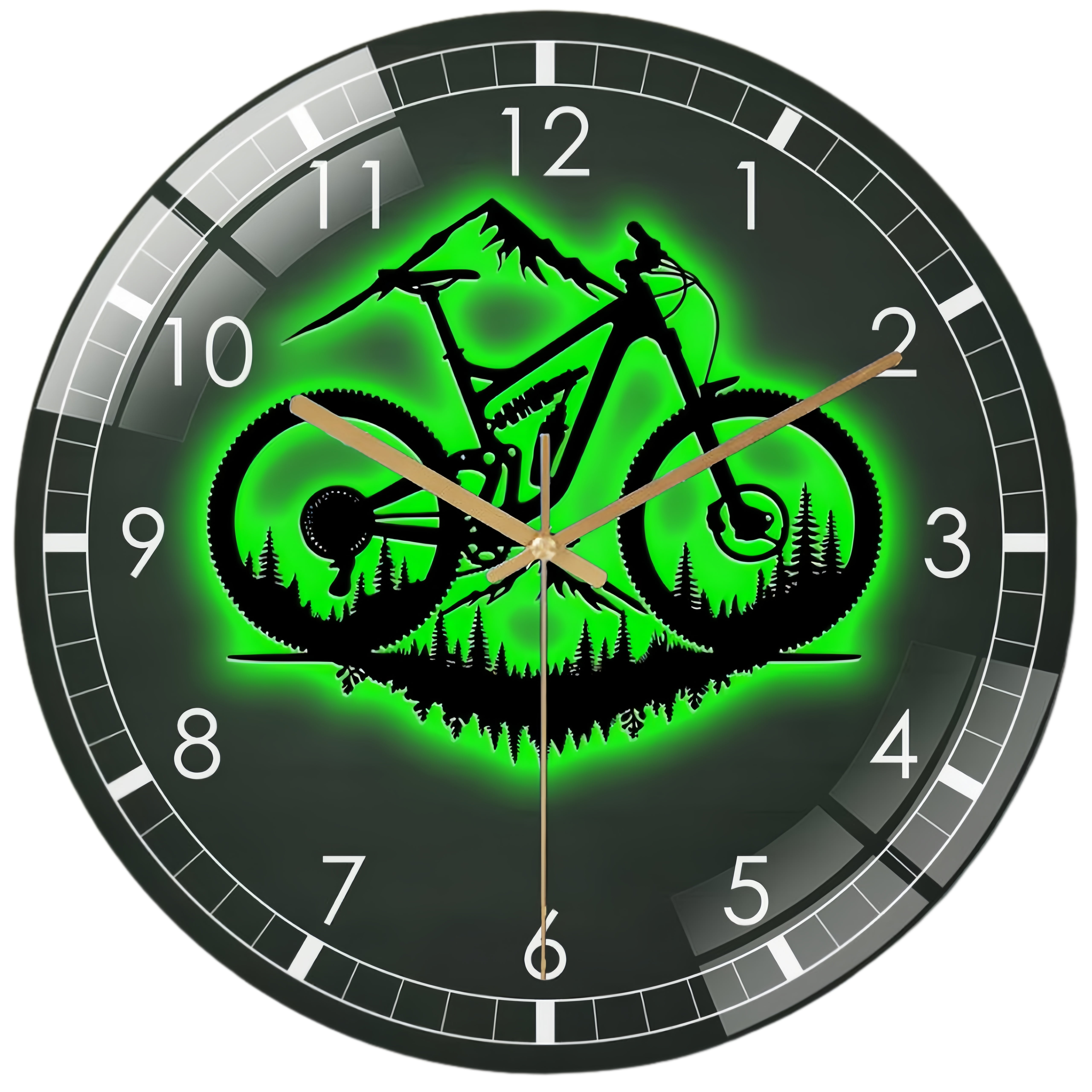 Decorative Clocks: Moun-tain Bike Sport Glass Wall Clock ,Bicycle Wall ...