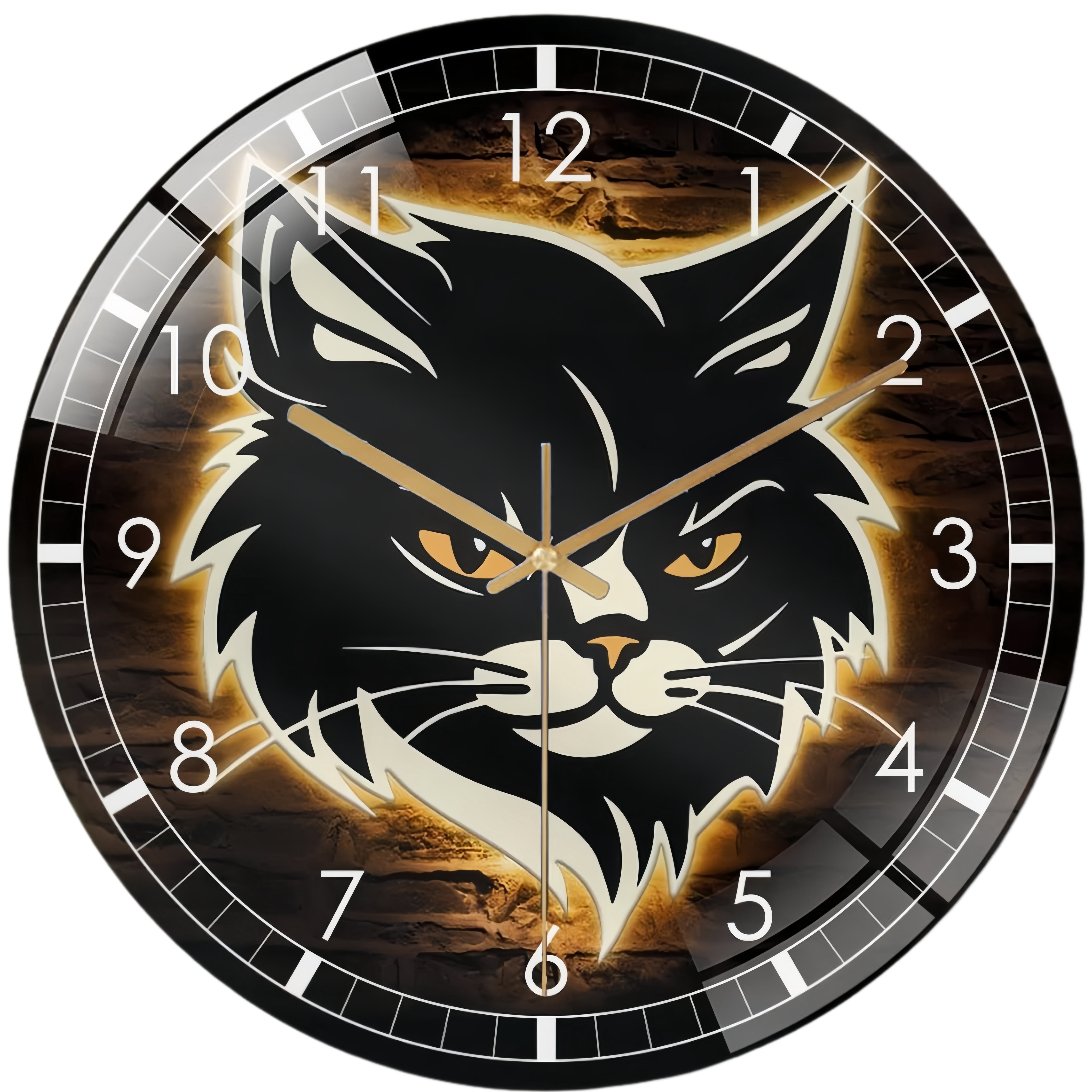 Decorative Clocks: Peeking Cat Glass Wall Clock,cute Peeking Cat Wall ...