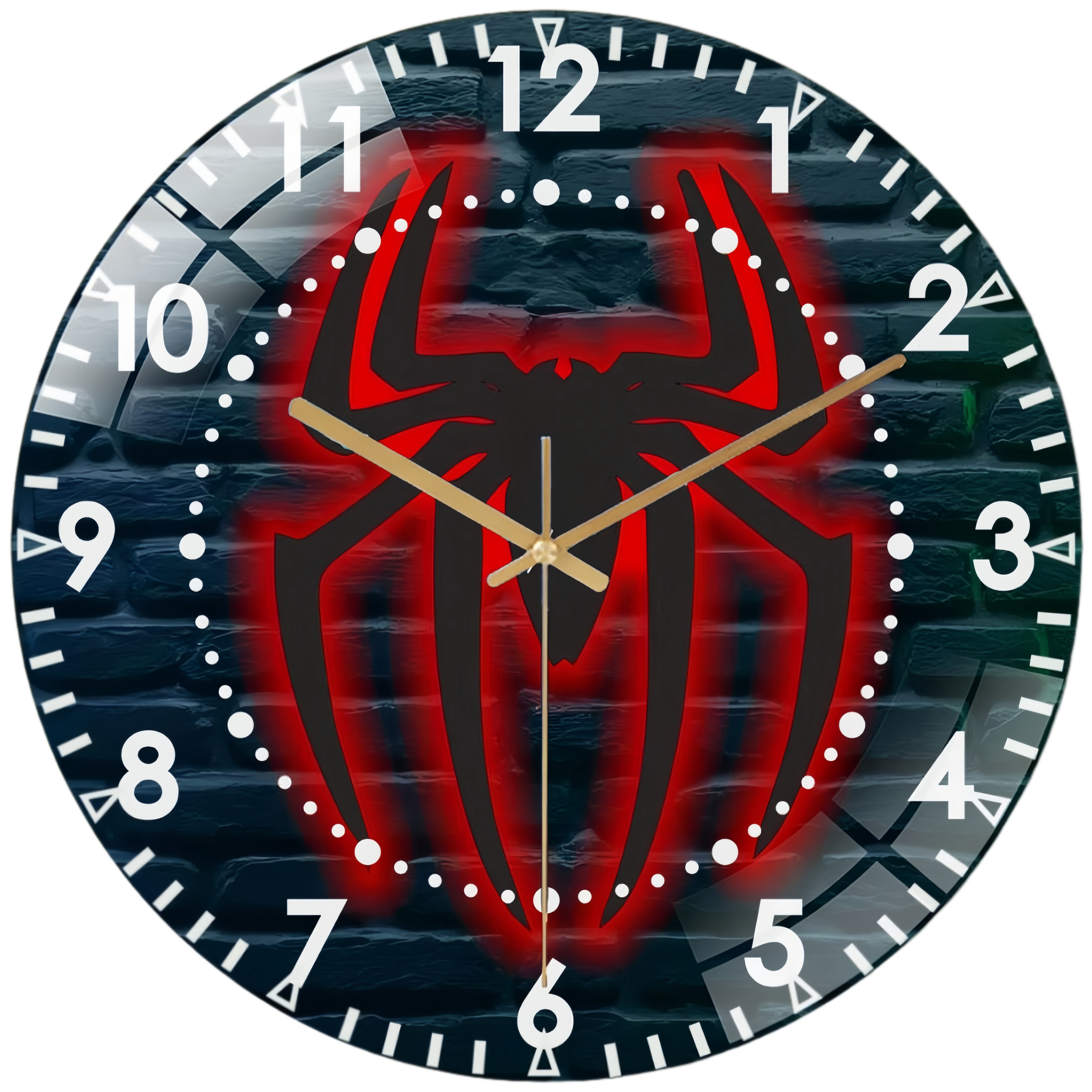 Decorative Clocks: Spider Wall Art Glass Wall Clock, Spider Hallo-ween ...
