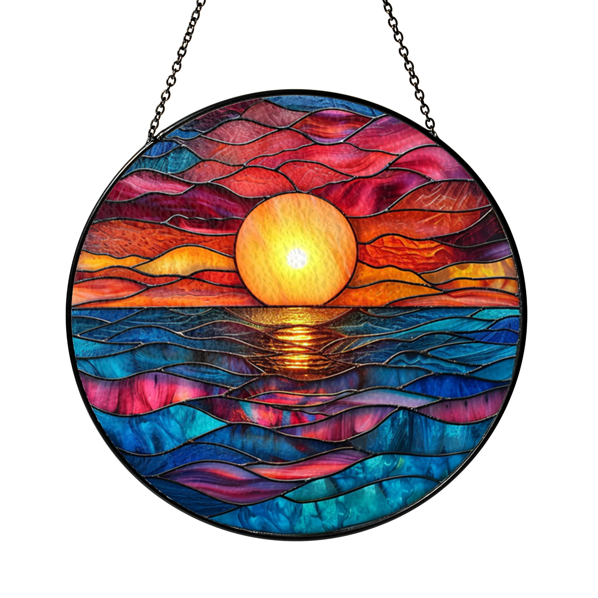 Decorative Coastal Window Art – Beach Sunset Glass Suncatcher - Walmart.com
