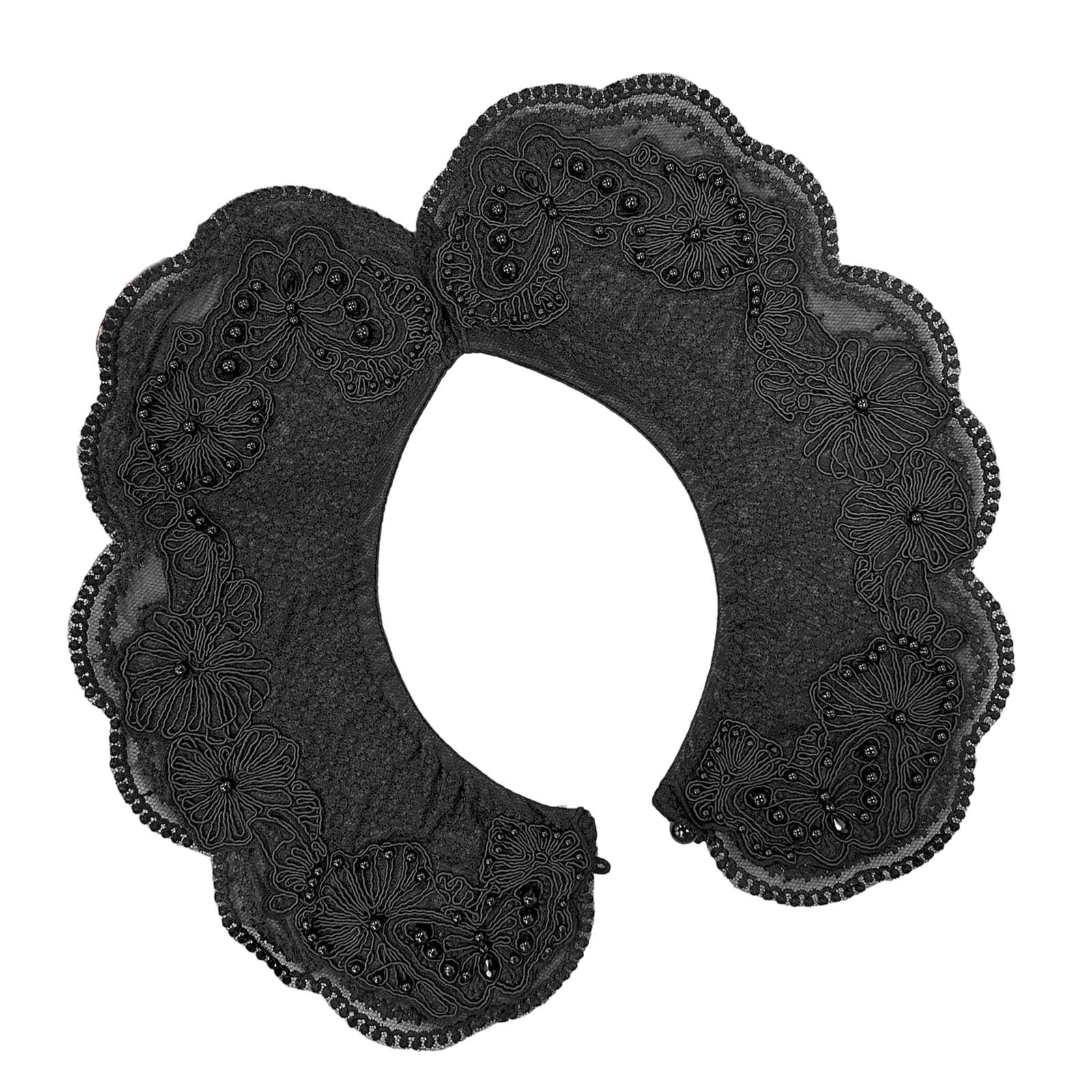 Decorative Collar with Embroidery and Artificial Pearls Design ...