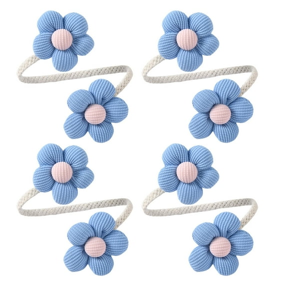 Decorative Colorful Flower Curtain Holdbacks Ties 4Pcs Metal Rope ...