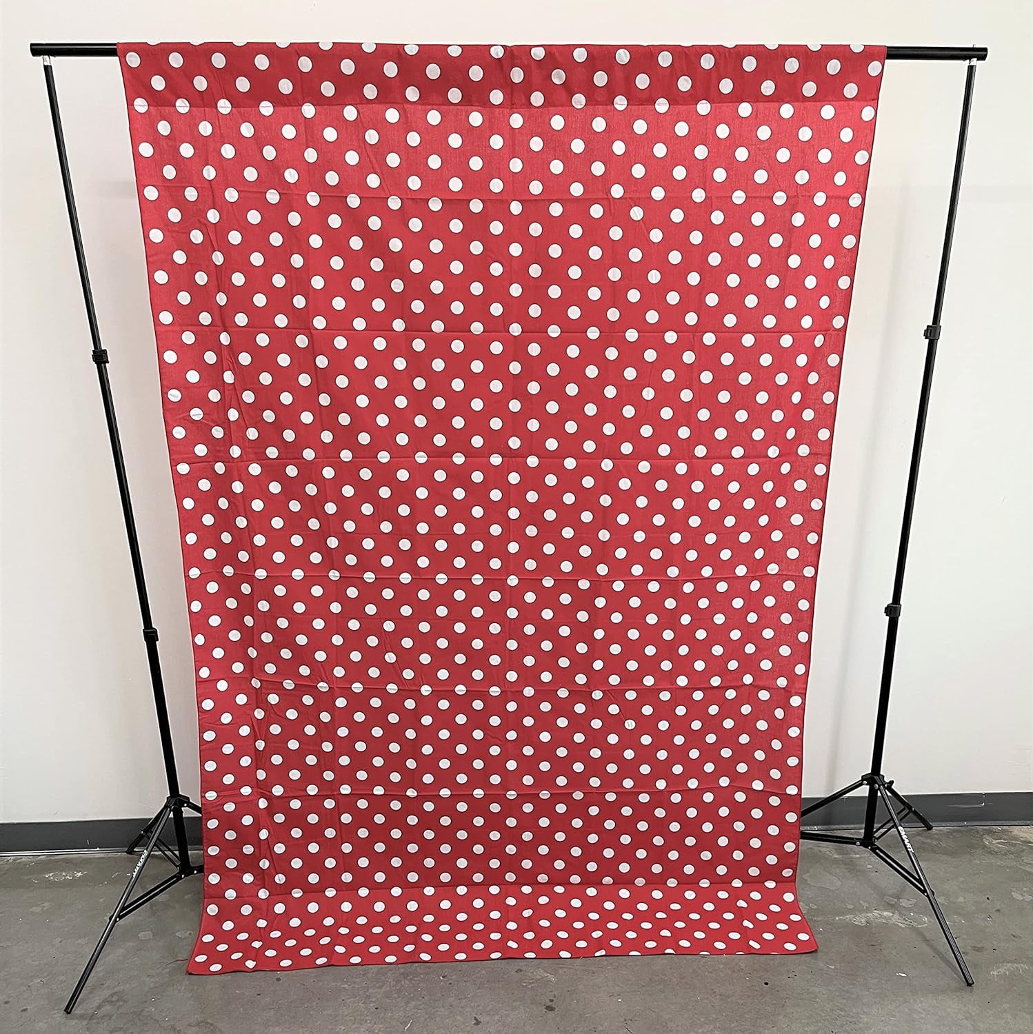 Decorative Cotton Polka Dot Curtain Panel (58"x84") (White Polka on Red ...