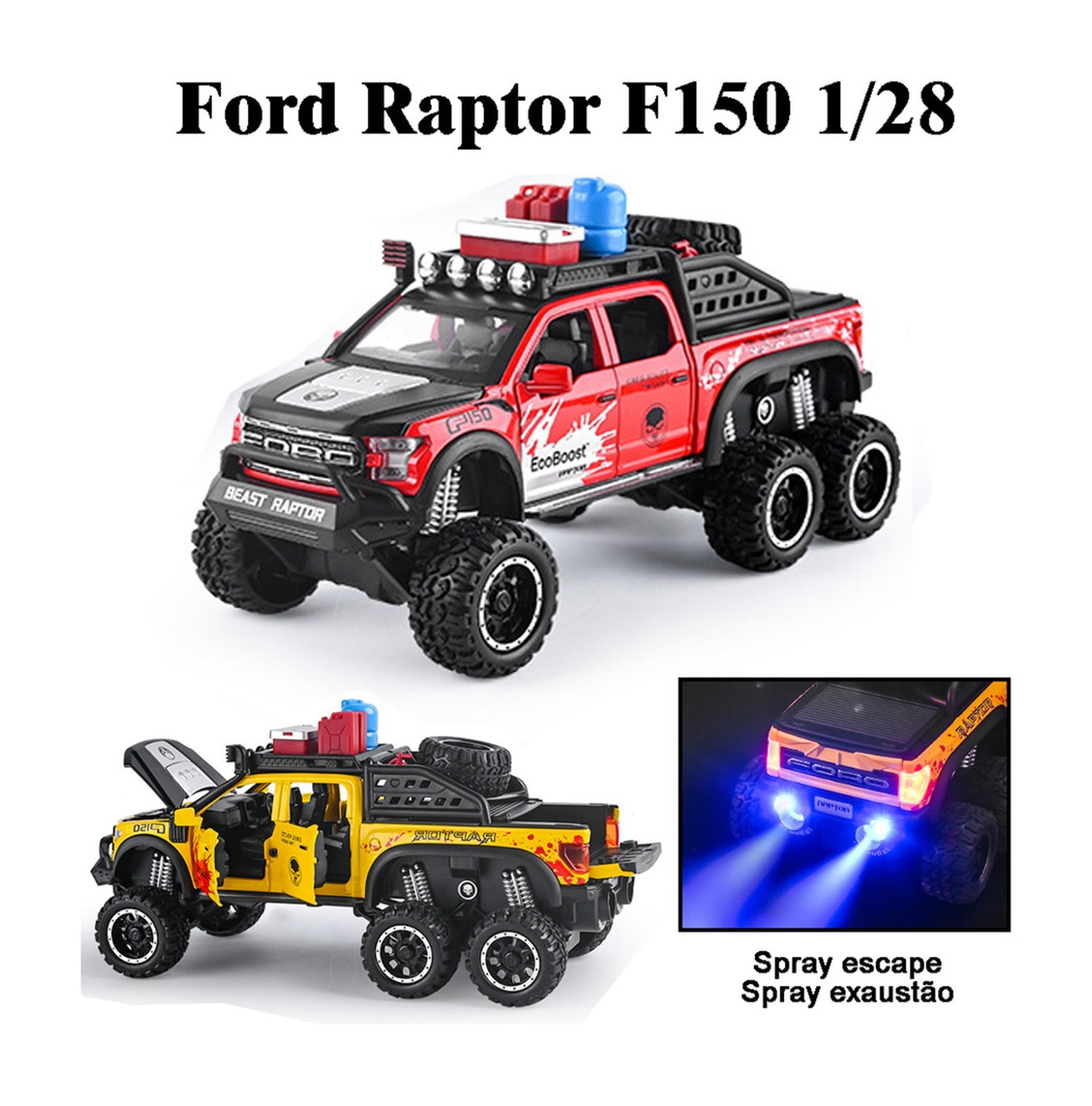 Ford Raptor F150 Miniature Metal Car with Light and Sound 1/28 ...