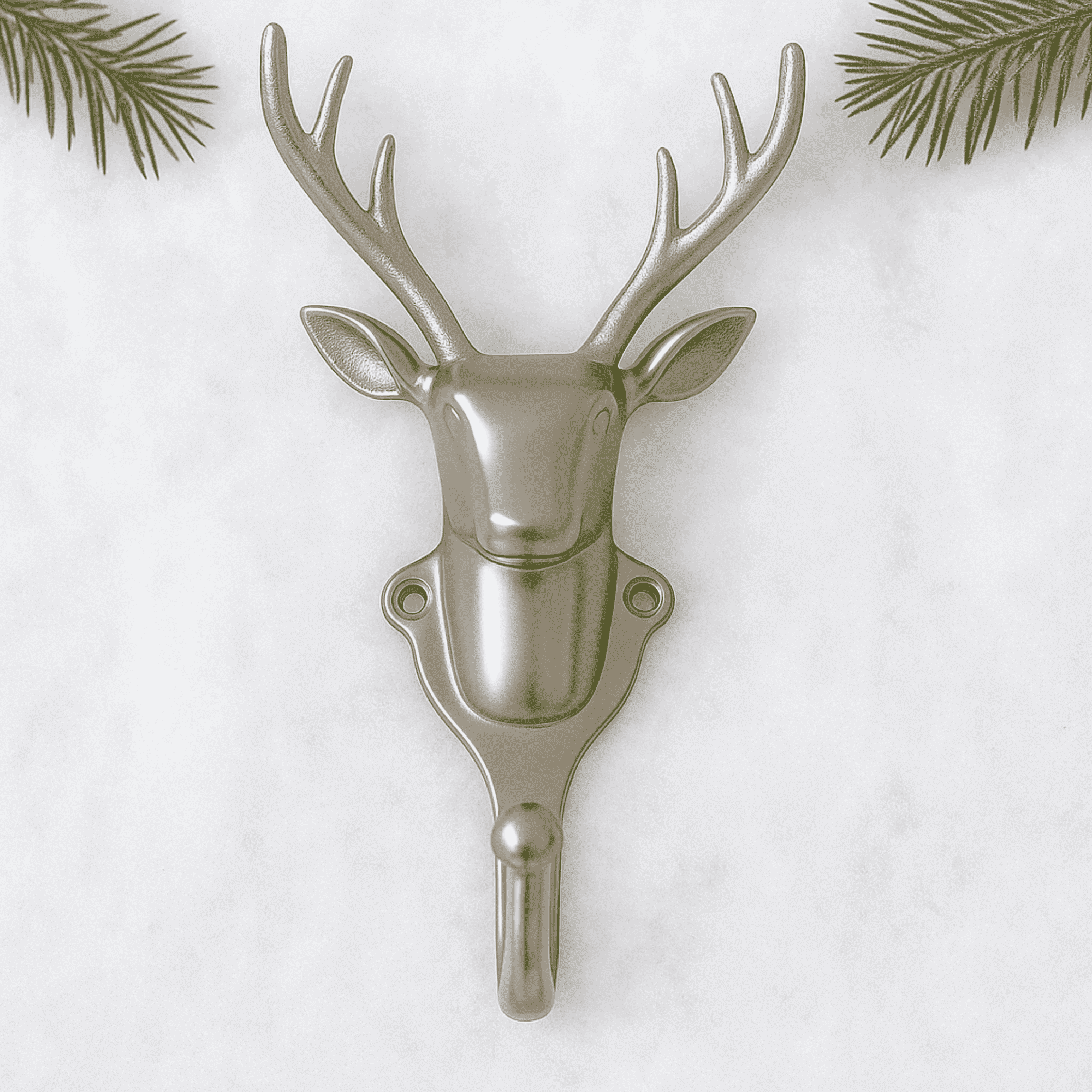 Satyankit Reindeer Farmhouse 6-Hook Coat Hook, Silver - Walmart.com