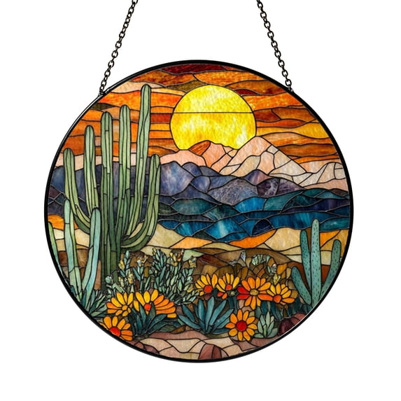 Decorative Desert Cactus Glass Suncatcher for Window2401 - Walmart.com
