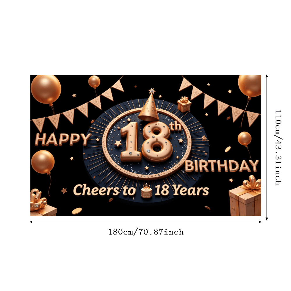 Decorative Design 18th Birthday Party Banner Colorful Theme Event ...