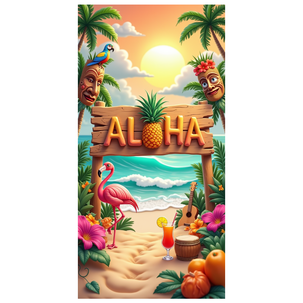 Decorative Design Aloha Beach Party Backdrop Tropical Theme Photography ...