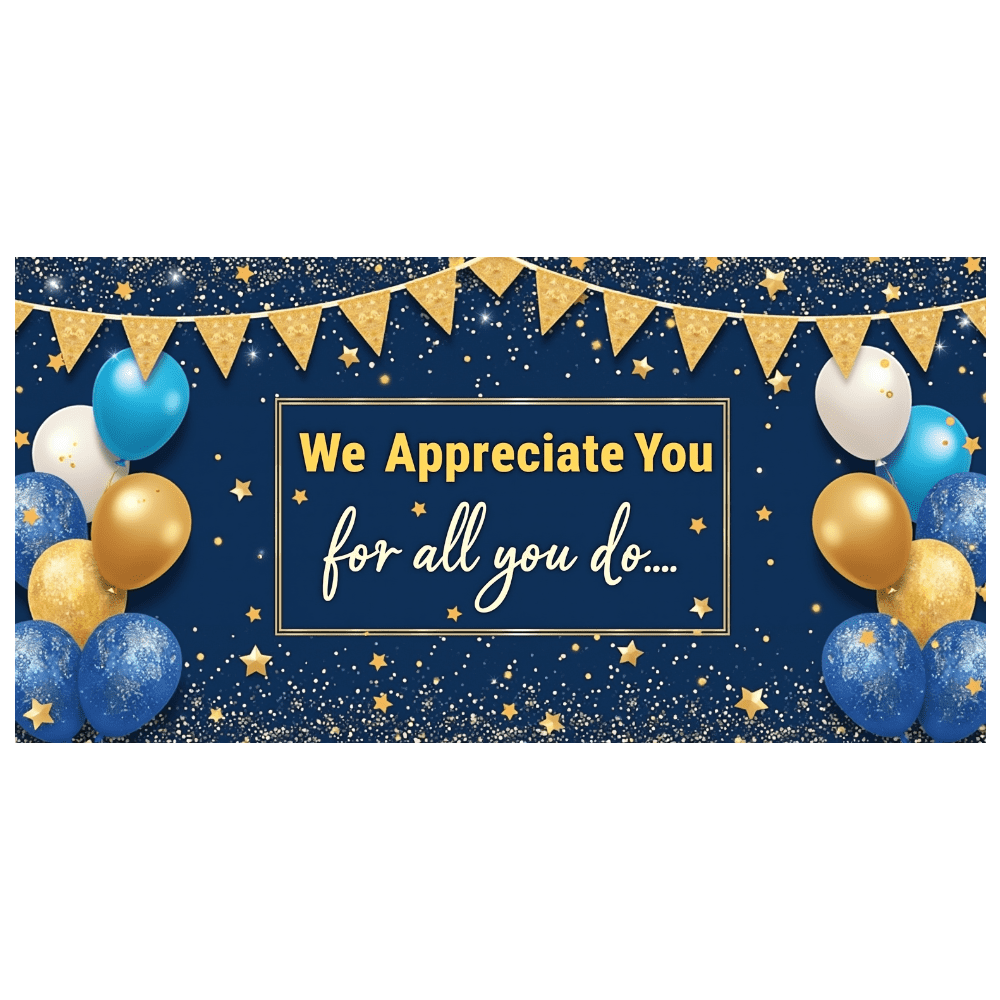 Decorative Design Appreciation Banner Colorful Balloons Star Theme ...