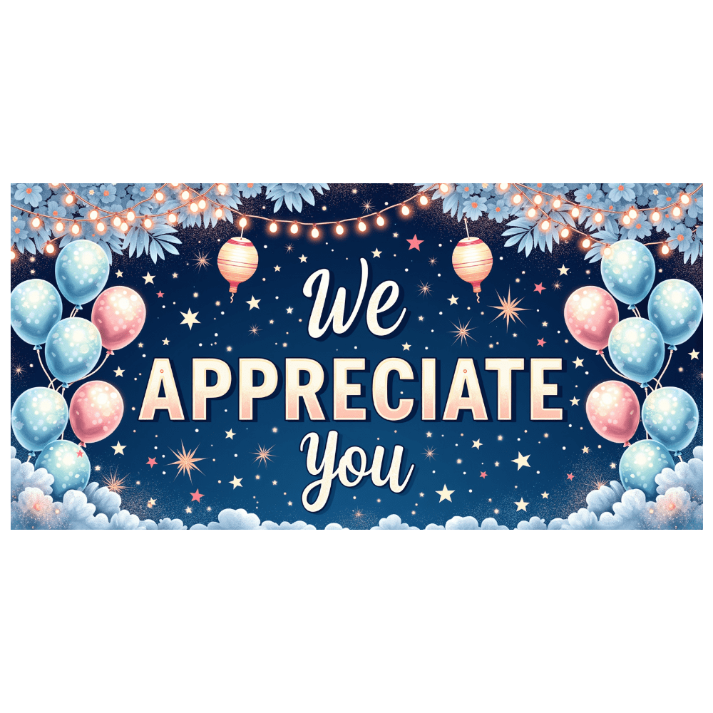 Decorative Design Appreciation Banner Polyester Material WE Gratitude ...