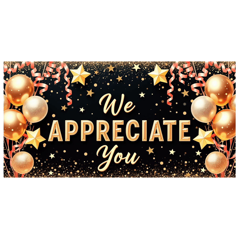 Decorative Design Appreciation Banner Star Pattern Celebration ...