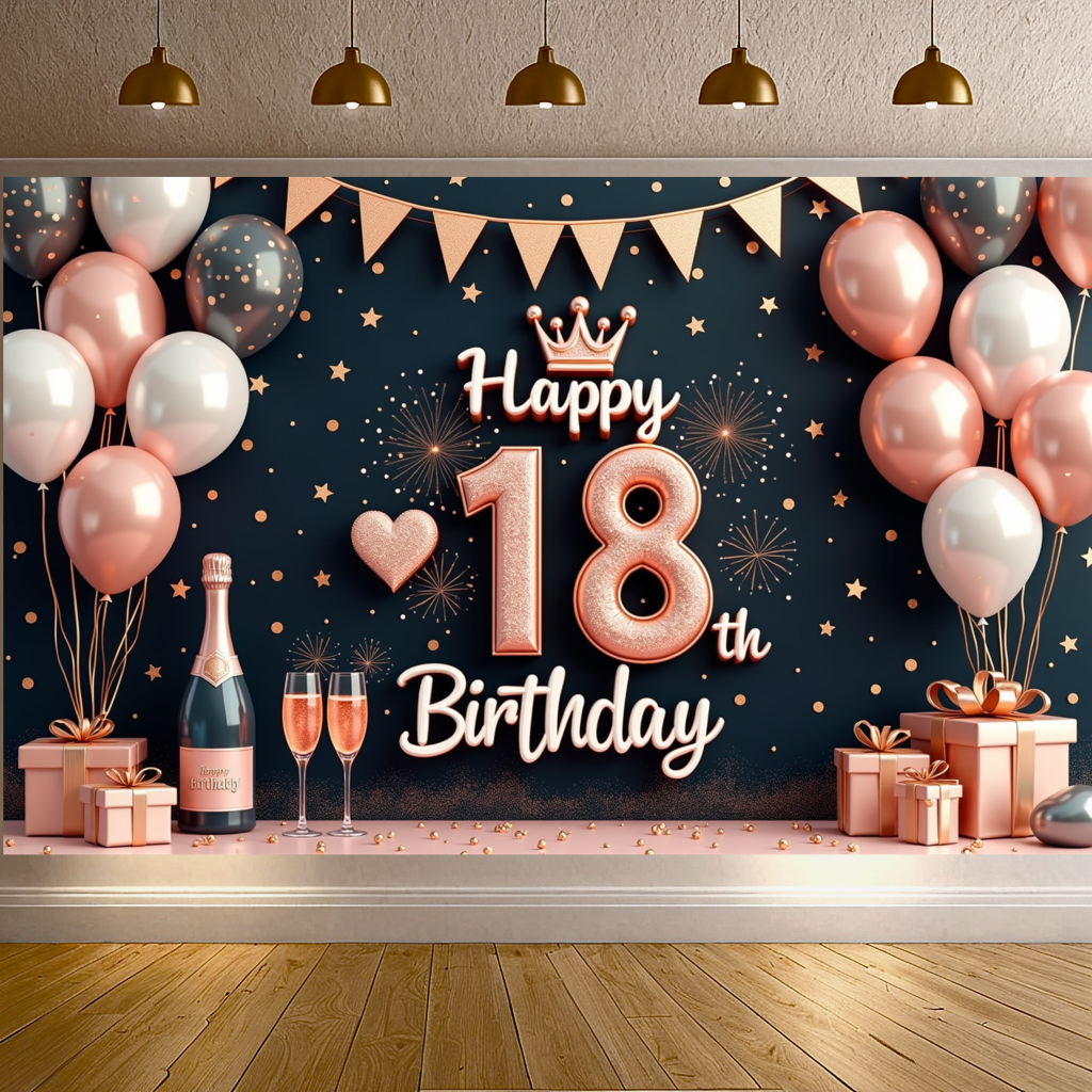 Decorative Design Banner Colorful Balloons Party Backdrop for Birthday ...