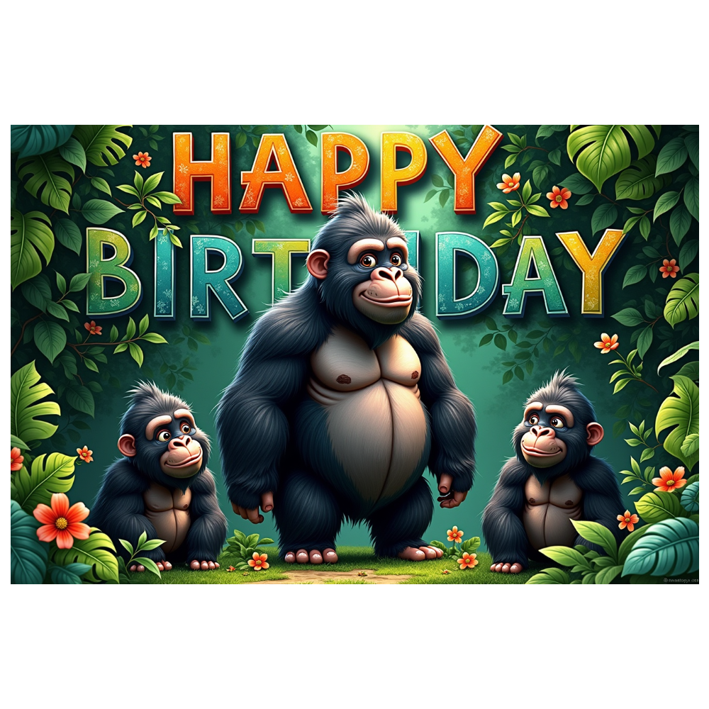 Decorative Design Banner Gorilla Theme Jungle Backdrop Party Decoration ...