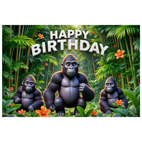 Decorative Design Banner Gorilla Theme Jungle Backdrop Party Decoration ...