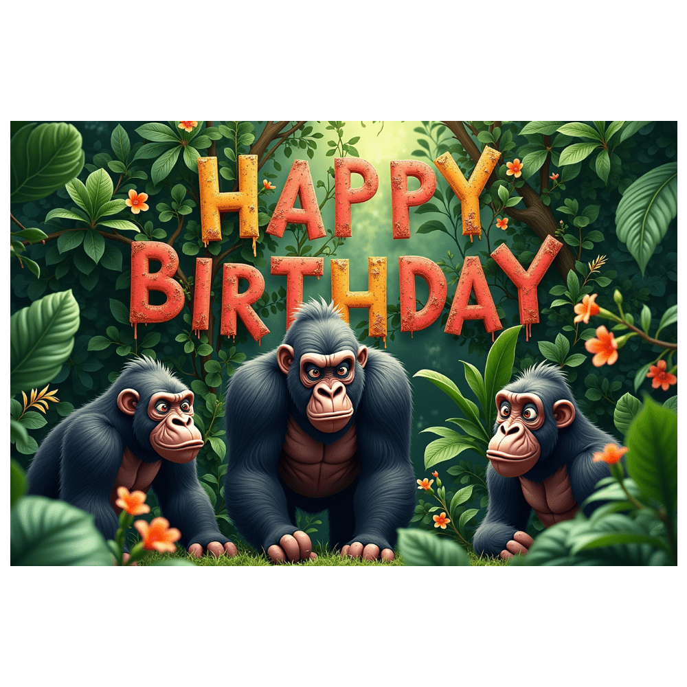 Decorative Design Banner Gorilla Theme Jungle Backdrop Party Decoration ...