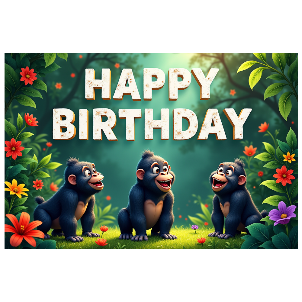 Decorative Design Banner Gorilla Theme Jungle Backdrop Party Decoration ...