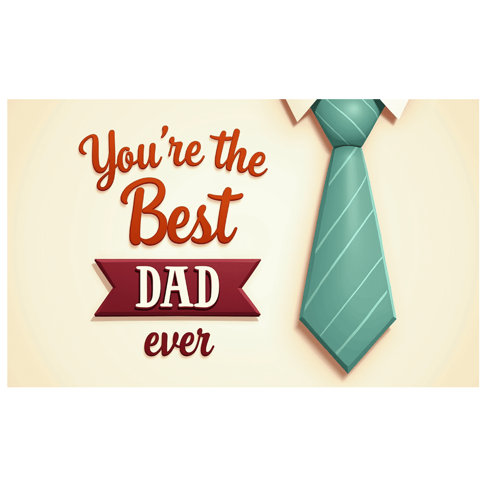 Decorative Design Best Dad Banner Appreciation Gift Father's Day Tie ...